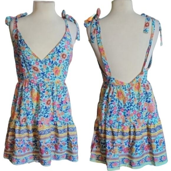 Sucrefas | Dresses | Sucrefas New Small Low Back Retro Patterned Girly ...